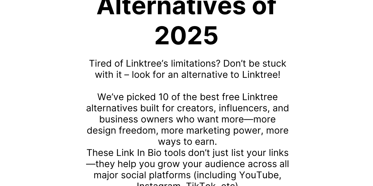 10 Best Linktree Alternatives Of 2025